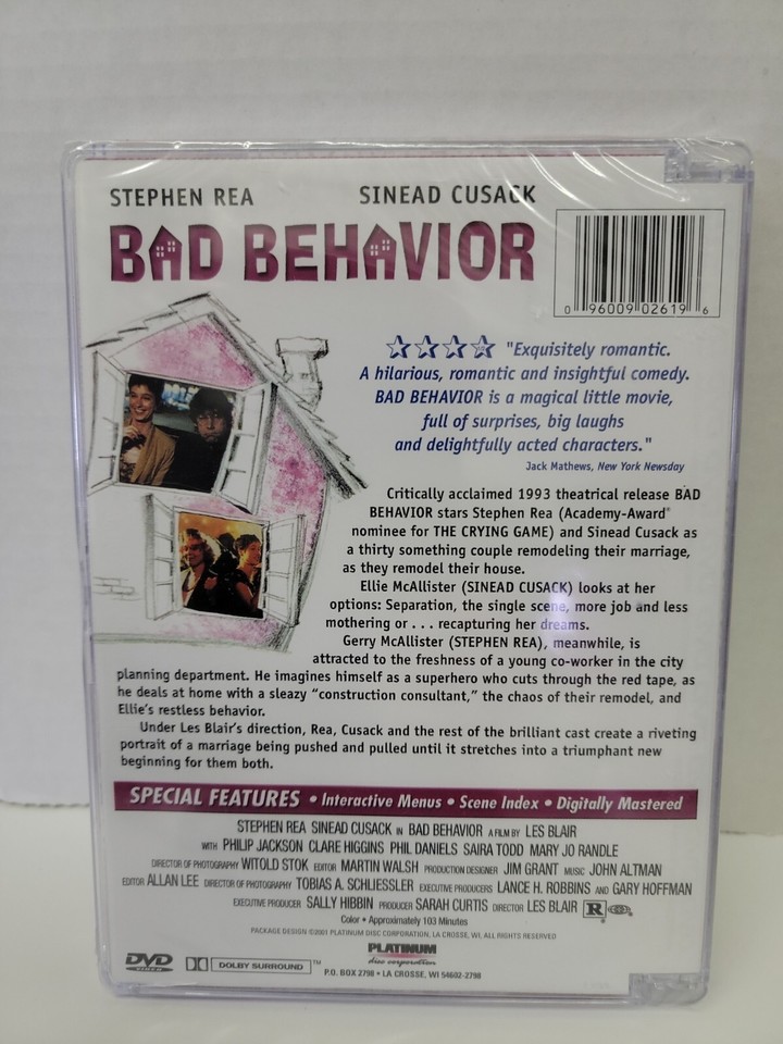 BAD BEHAVIOR DVD MOVIE with Stephen Rea and Sinead Cusack | eBay