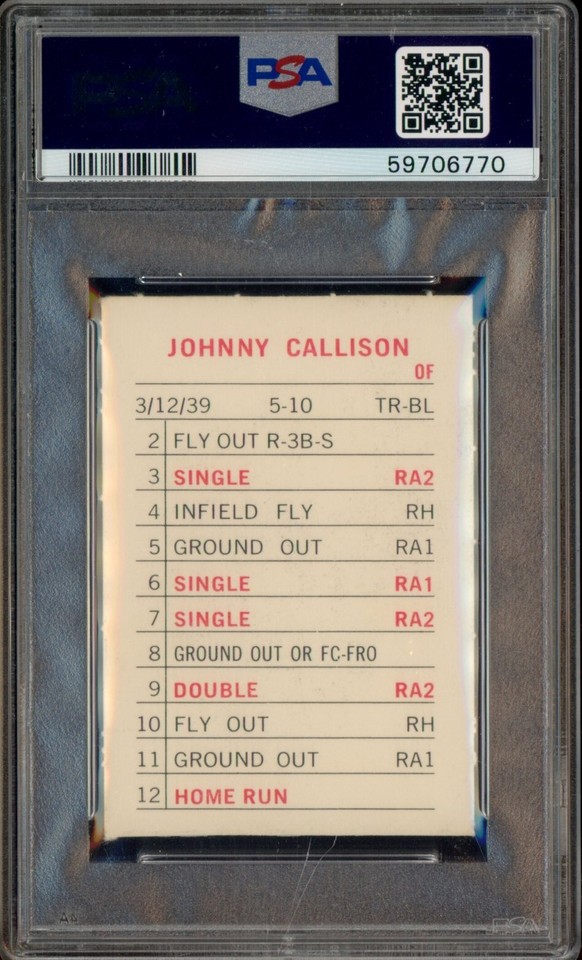 1969 Milton Bradley Johnny Callison PSA 5 EX | eBay