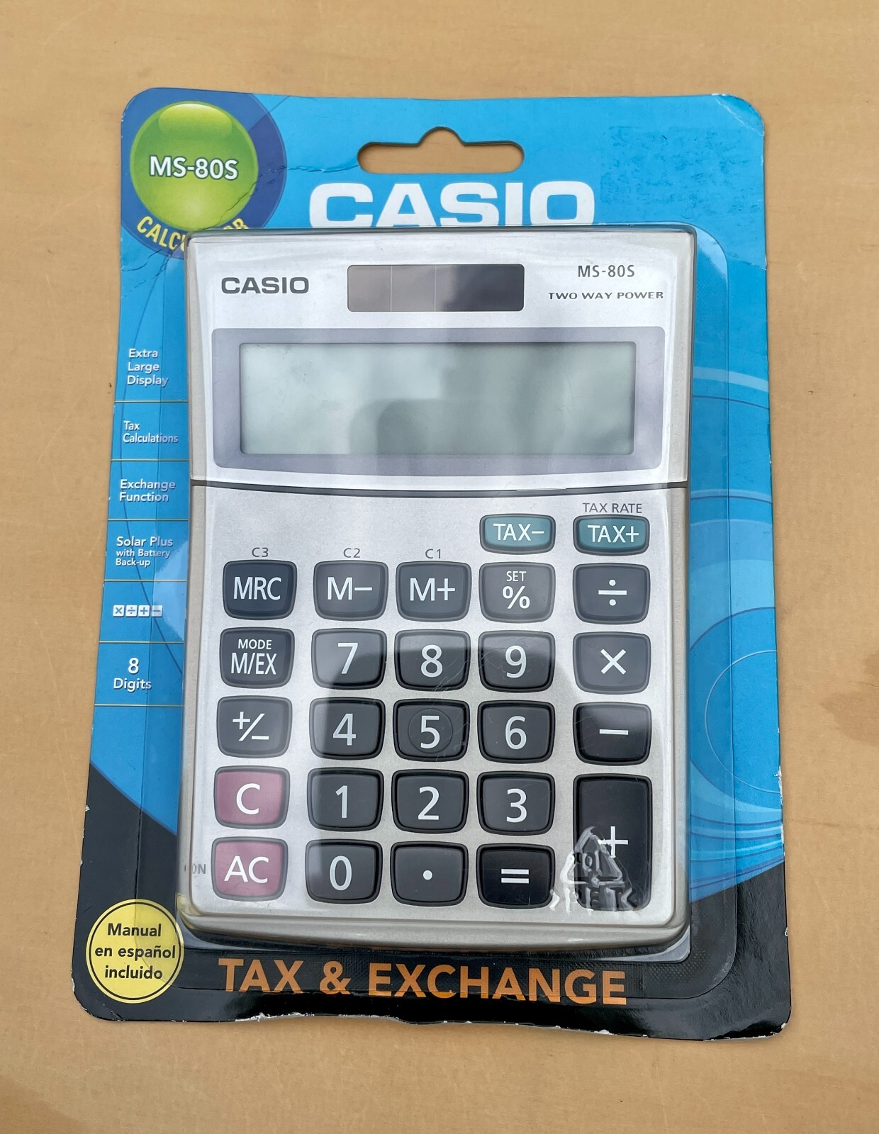Casio Tax & Exchange MS-80S Solar & Battery 2 Way Power Basic Manual ...