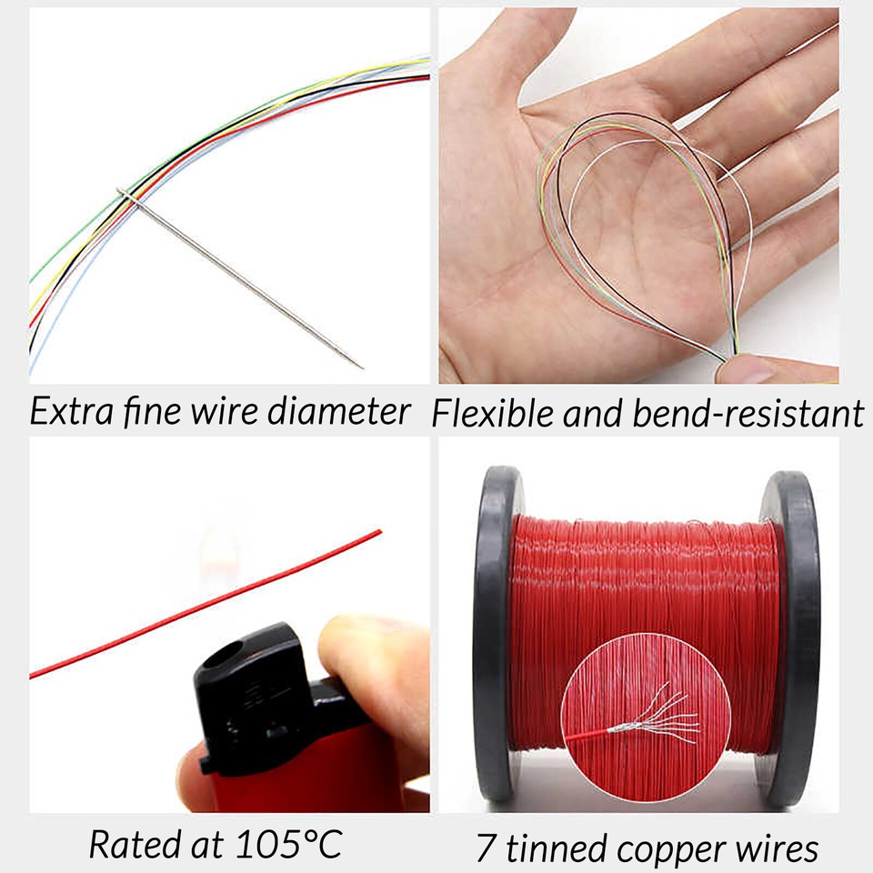 UL10064 ultra-fine wire Dia 0,0049-0.14 mm² electronic High Temp Hook ...