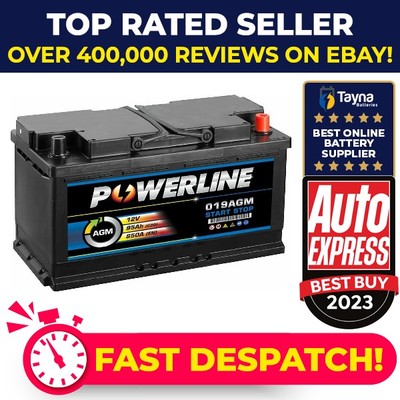 AGM Car Battery 019AGM Powerline 019 850A 95Ah 4Yr WTY 354x175x190 ...