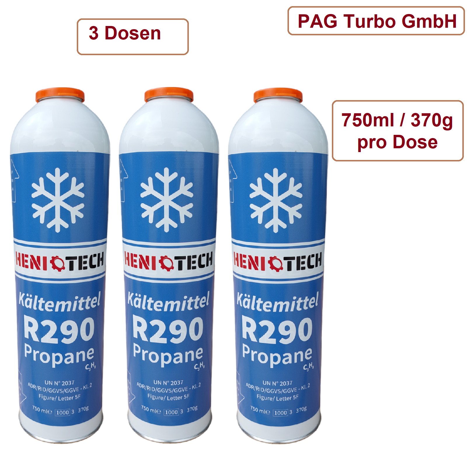 Kältemittel R290 370G/750ml Propan Einwegdose optional Eckventil für ...