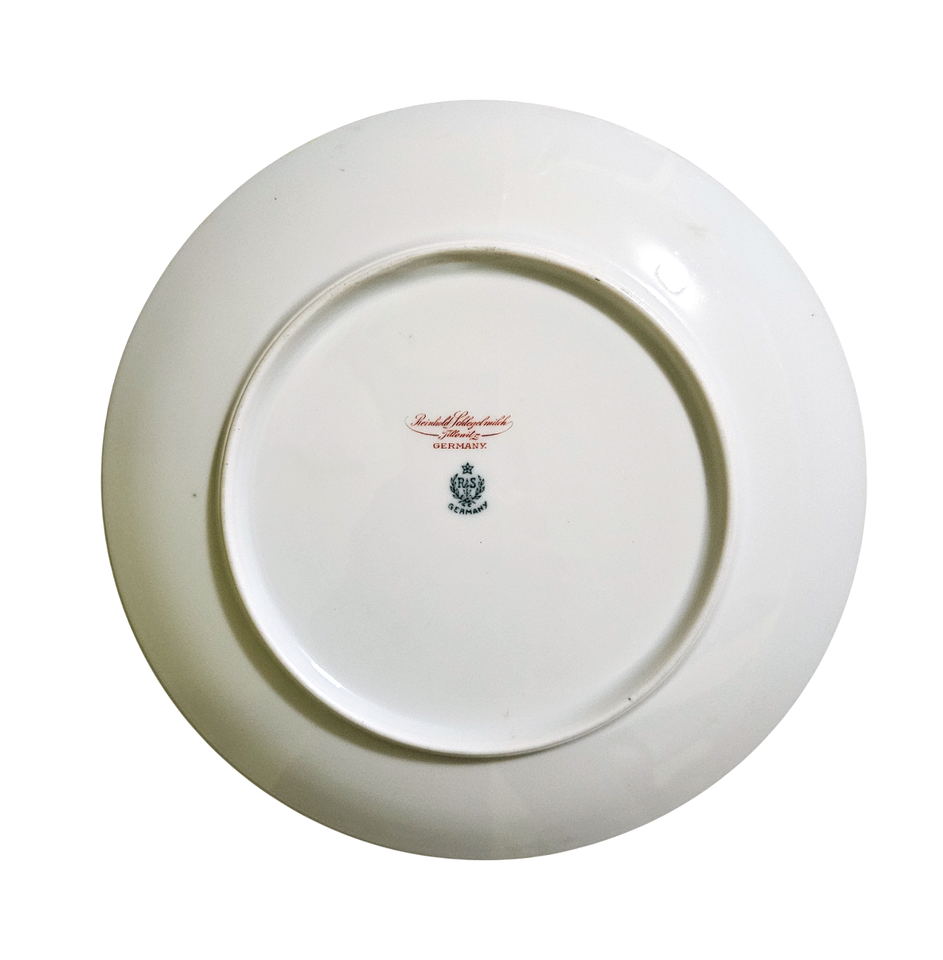 RS Germany plate painted with white flowers and gilded 8.5" | eBay