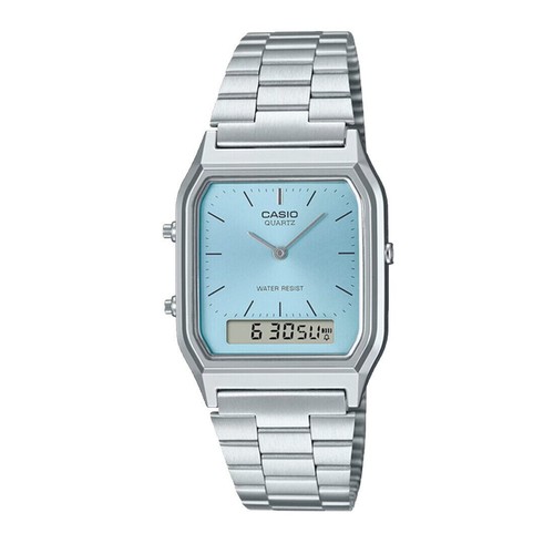 CASIO AQ-230A-2A1 Ice Blue Retro Dual Time Vintage Series Digital Watch ...