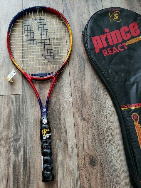 Prince Synergy React Titanium Longbody 107” 690cm 4 3/8 Tennis Racquet ...