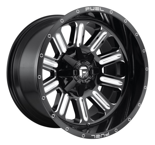 20x9 Fuel D620 Hardline 8x6.5/8x165.1 1 Gloss Black Milled Wheels Rims ...