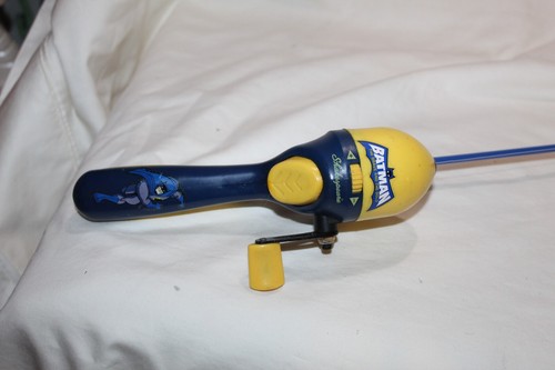 Vintage Shakespeare Batman Fishing Pole Rod & Reel Super Rare Yellow ...