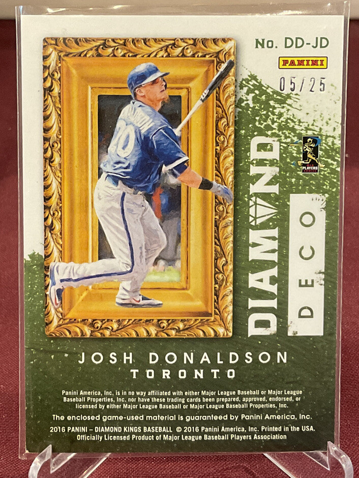 2016 Panini Diamond Kings Josh Donaldson Diamond Deco Quad Jersey Relic ...