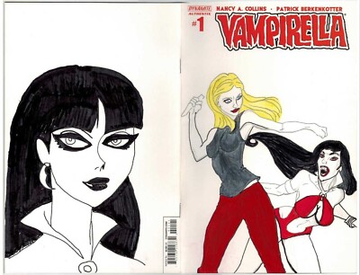VAMPIRELLA #1 VAMPI VS BUFFY? ORIGINAL ART DRAWING COMIC BOOK SKETCH COVER TIMM | eBay