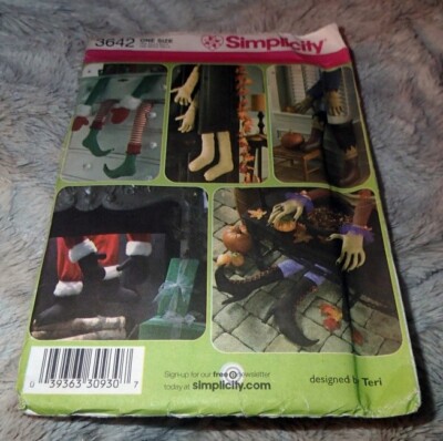 SIMPLICITY PATTERN 3642 ~ CHRISTMAS HALLOWEEN DECOR SANTA ELF WITCH ...