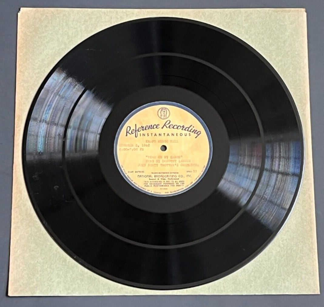 RARE 1940 DOROTHY LAMOUR NBC ACETATE RADIO TRANSCRIPTION DISC ONLY COPY ...