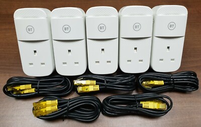 5 x BT Mini Connector VERSION 2 v2 1000Mb 1GB Gig Powerline Adapters ...