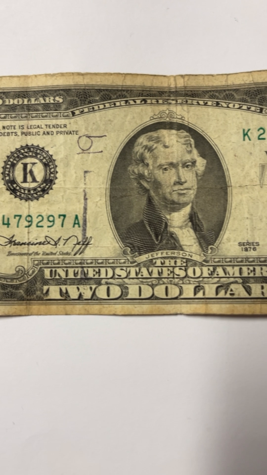 1976 $2 Dollar Bill Low Serial # With Double Digits, VERY RARE, U.S.A ...