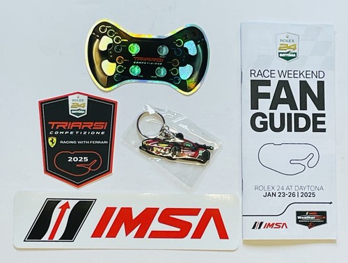 2 Triarsi Ferrari Decals & Key Ring + 2025 Rolex 24 Daytona Guide +IMSA ...