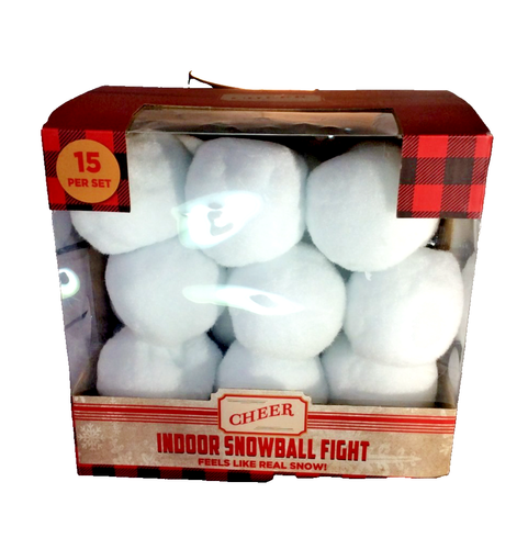 Cheer Snowball Fight, 15 Snowballs With Mesh Bag, Soft For Indoor Play ...