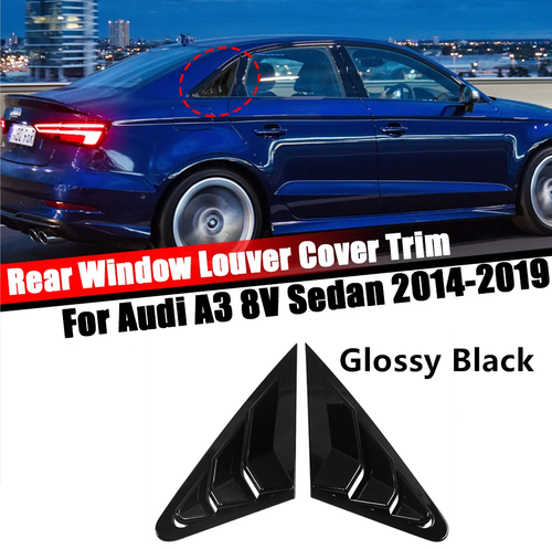 Black Rear Side Window Shutters Louver Trim Cover for Audi A3 8V Sedan ...