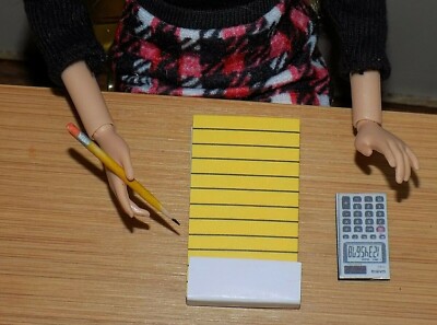 BARBIE DOLL OFFICE SCHOOL TAX CALCULATOR PAPER FASHIONISTA MODEL ...
