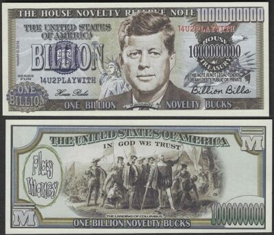 One Billion Novelty Bucks with John Kennedy, Play Money Dollar - Lot of ...