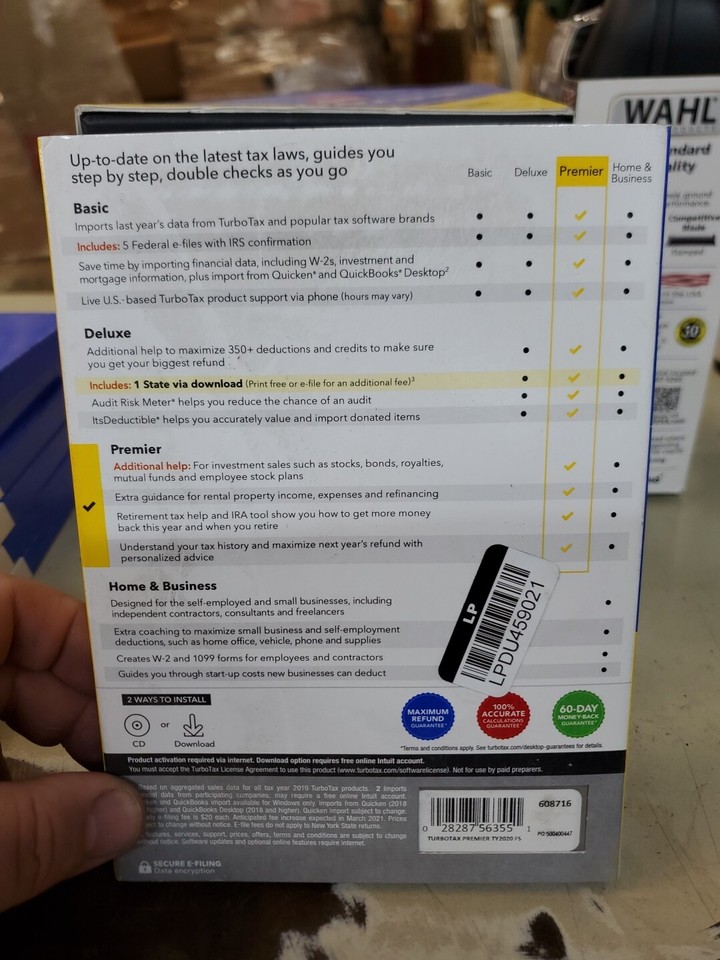 Intuit Turbotax Premier Investments & Rental Property 2020 New (Federal ...