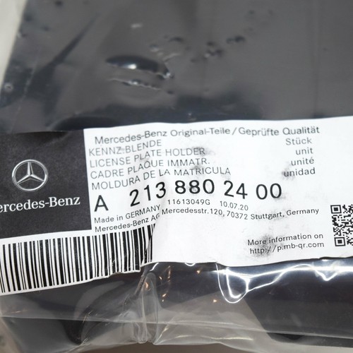 NEW MB E-CLASS W213 FRONT BUMPER LICENSE NUMBER PLATE A2138802400 ...