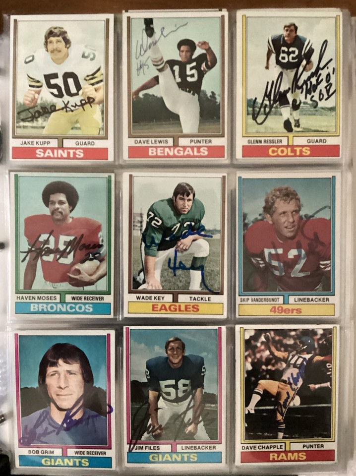 1974 TOPPS FOOTBALL SIGNED AUTOGRAPH CARDS | eBay