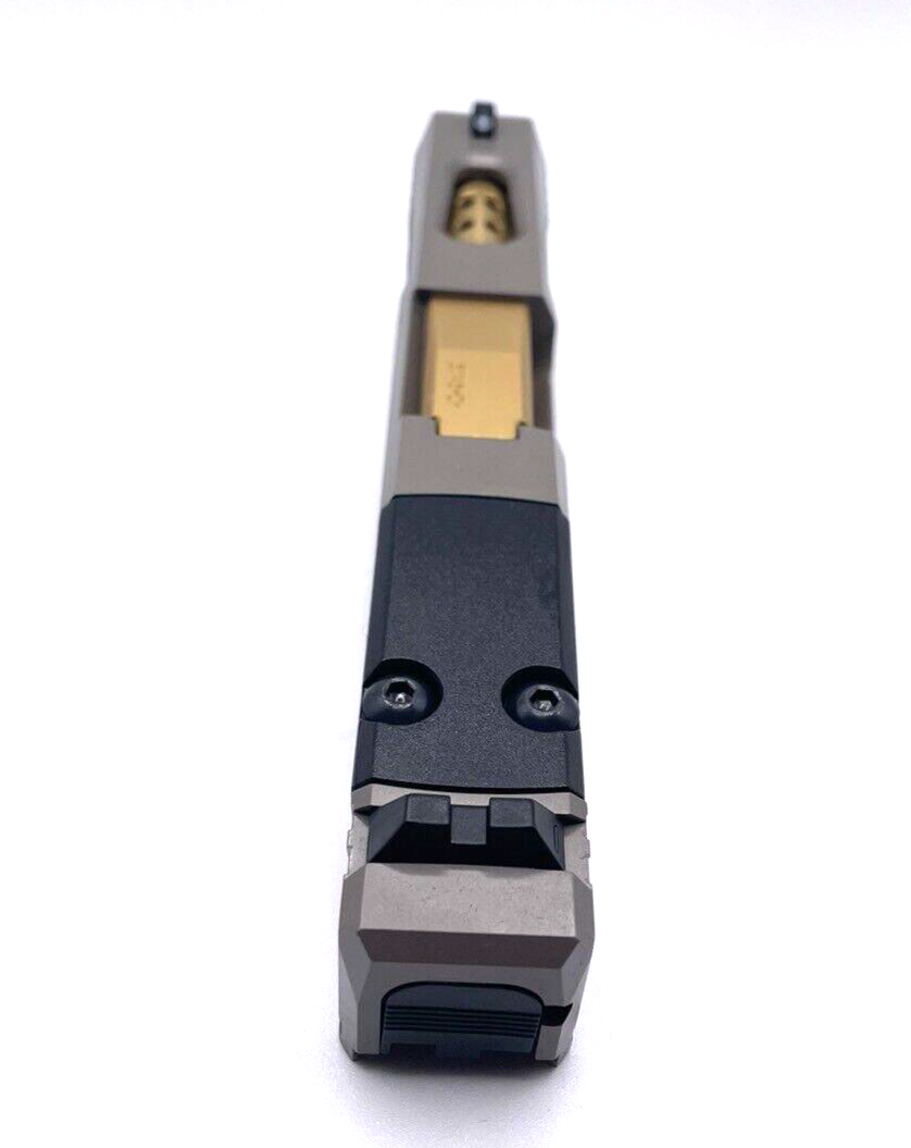 High Table Glock 43 Complete Nickel Slide Micro RMSC Optic Cut, Gold ...