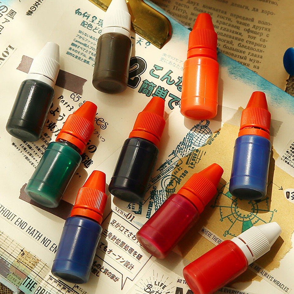 10 ML Self-inking Ink Photosensitive Rubber Stamp Deskmate Refilling ...