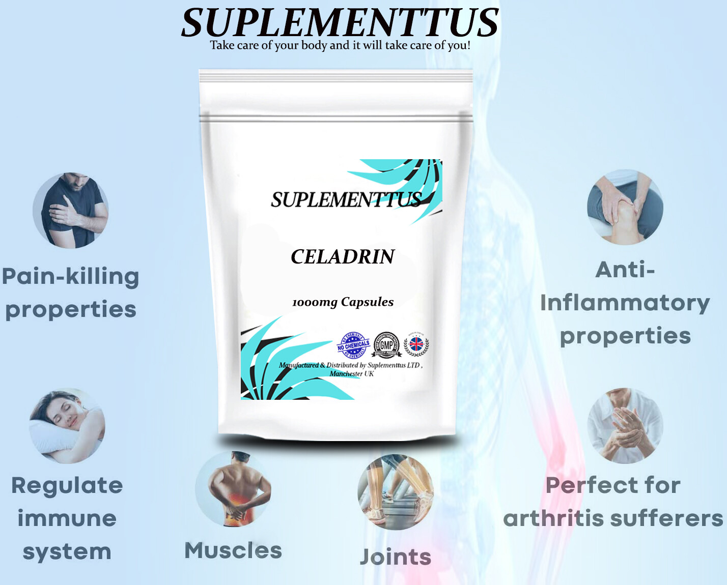 Celadrin 1000mg VEG Capsules Natural Supplement - Suplementtus UK ...