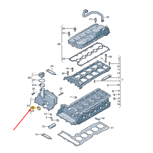 VW BEETLE A5 ENGINE CONTROL COVER GASKET 07K109345 NEW GENUINE | eBay