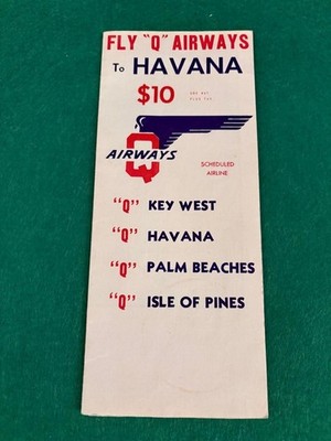 Fly "Q " Airways to Havana timetable and route map. | eBay