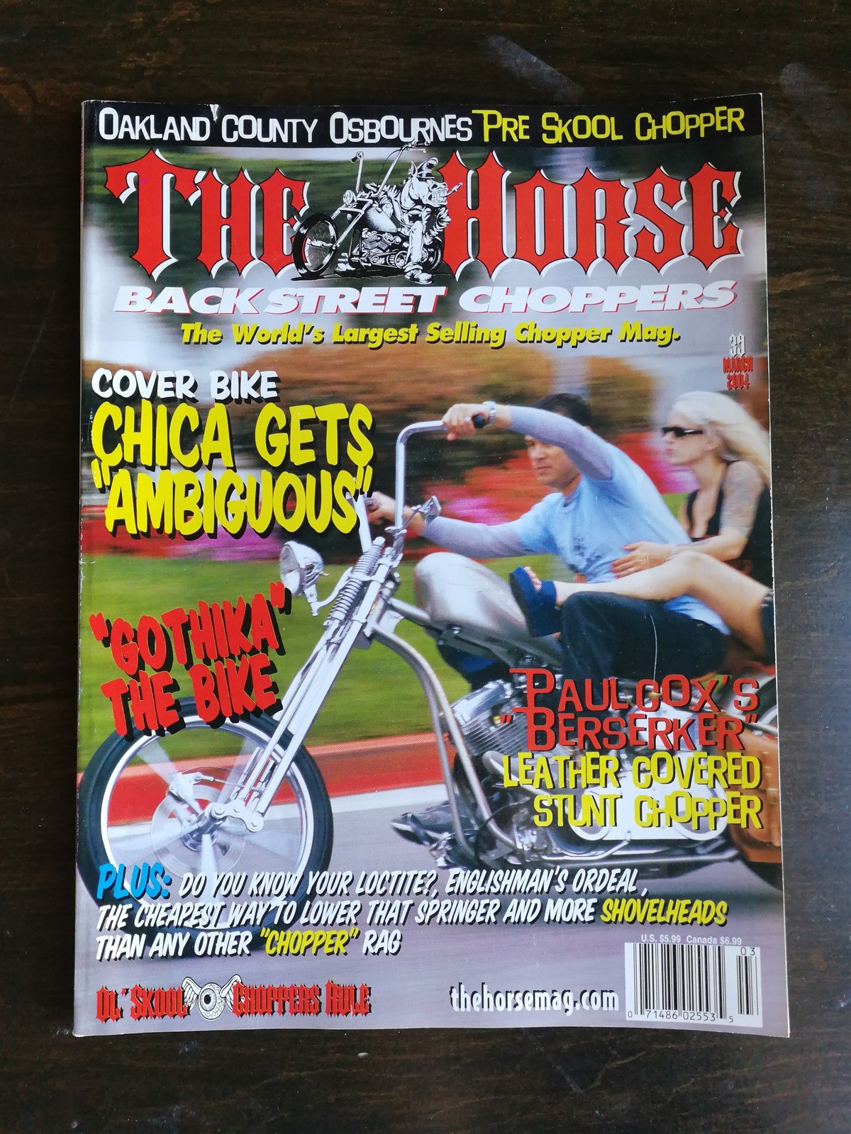 The Horse Back Street Choppers Magazine March 2004 #39 Oakland County ...