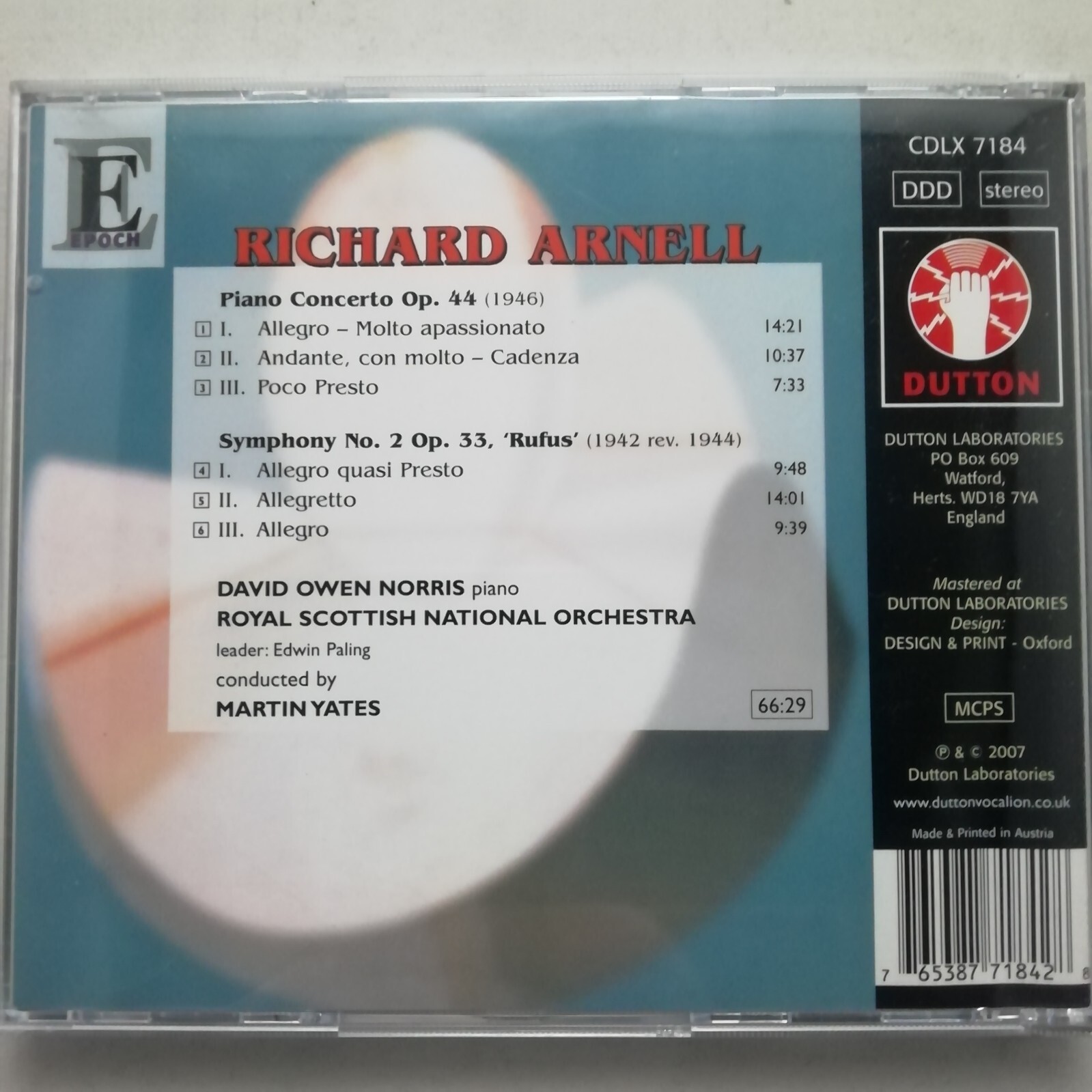 Richard Arnell - : Piano Concerto; Symphony No. 2 'Rufus' (2007) for ...