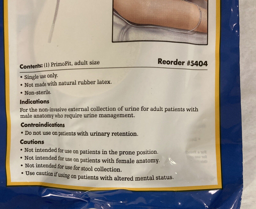 Sage Stryker 5405 PrimoFit External Urine Management Adult Male for ...