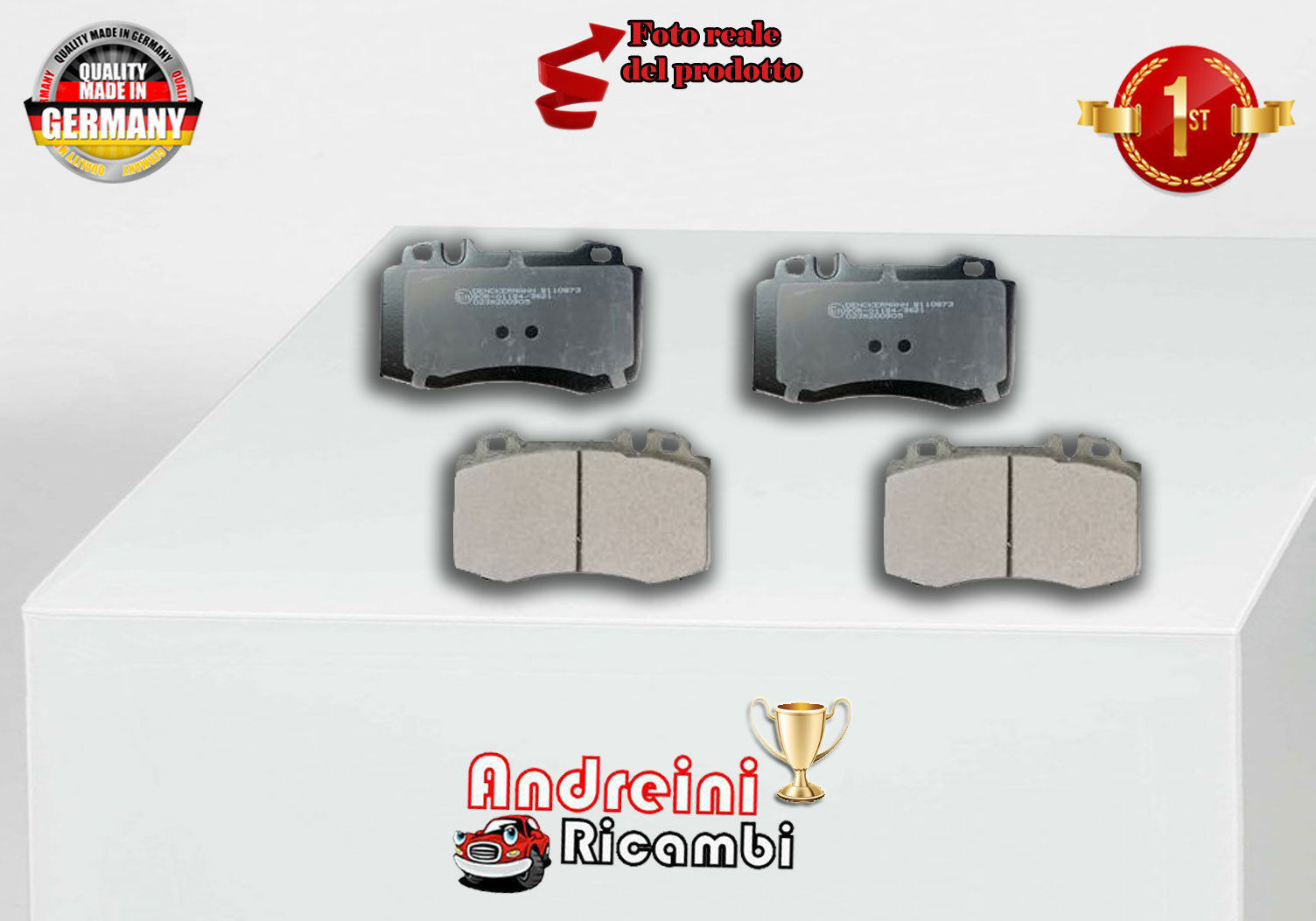 KIT 4 PASTICCHE FRENI ANTERIORI MERCEDES C 55 AMG 270KW DAL 2004 -> 388 ...