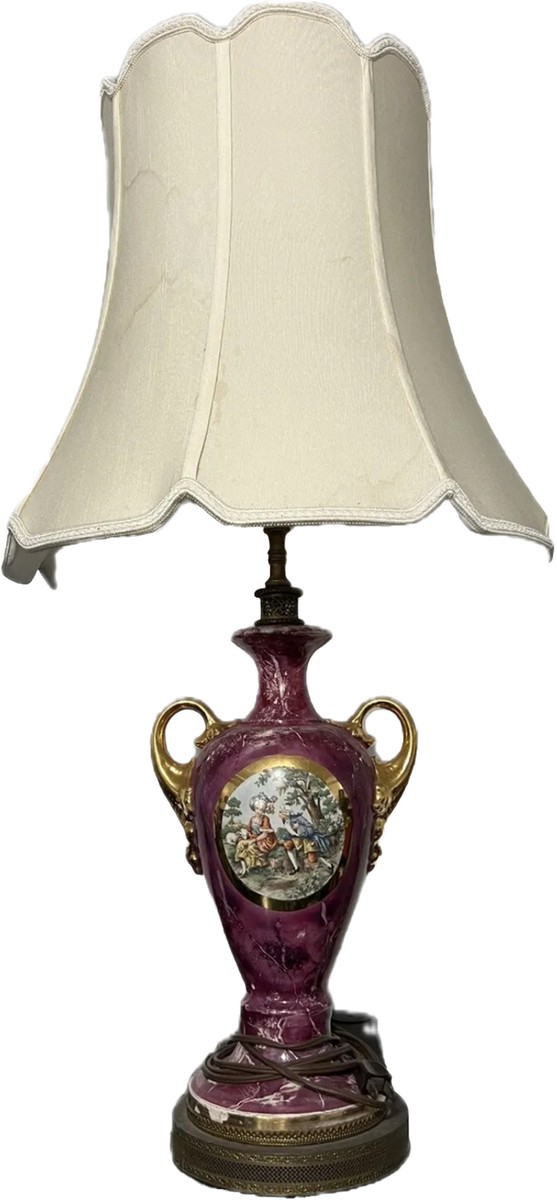 George And Martha Antique Lamps Vintage Hand Painted Martha And George