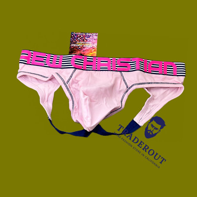 Andrew Christian men pink cotton locker room jock jockstraps underwear ...