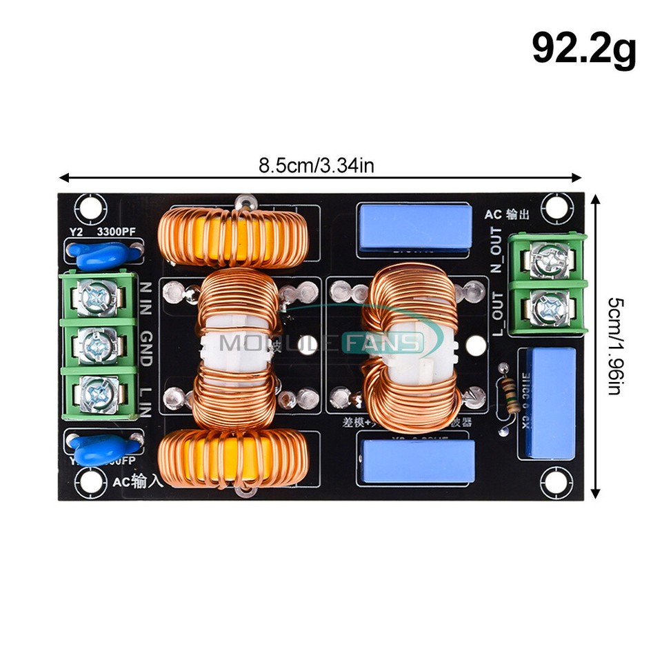 AC110-250V 4/10/20A 3-stage EMI AC Filter Board Audio Power Amplifier ...