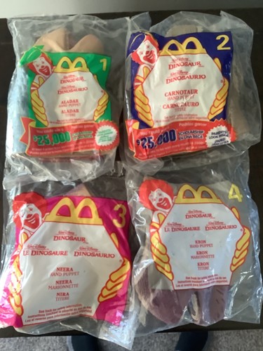 Complete set McDonald's Disney Dinosaur Hand Puppets - 2000 Happy Meal ...