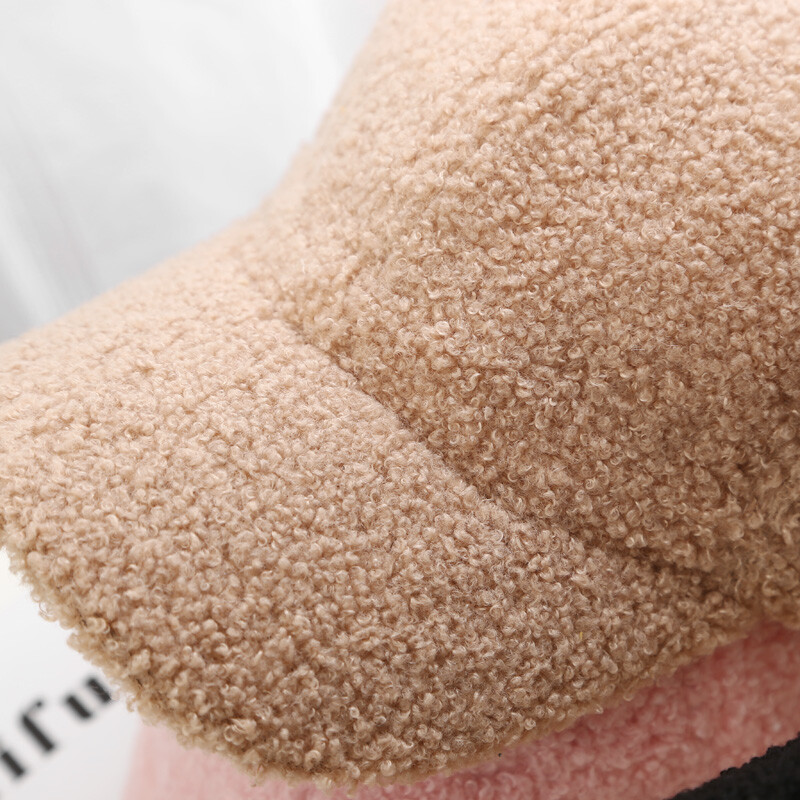 Fuzzy Baseball Cap Fashion Designer Outdoor Winter Travel Adjustable ...
