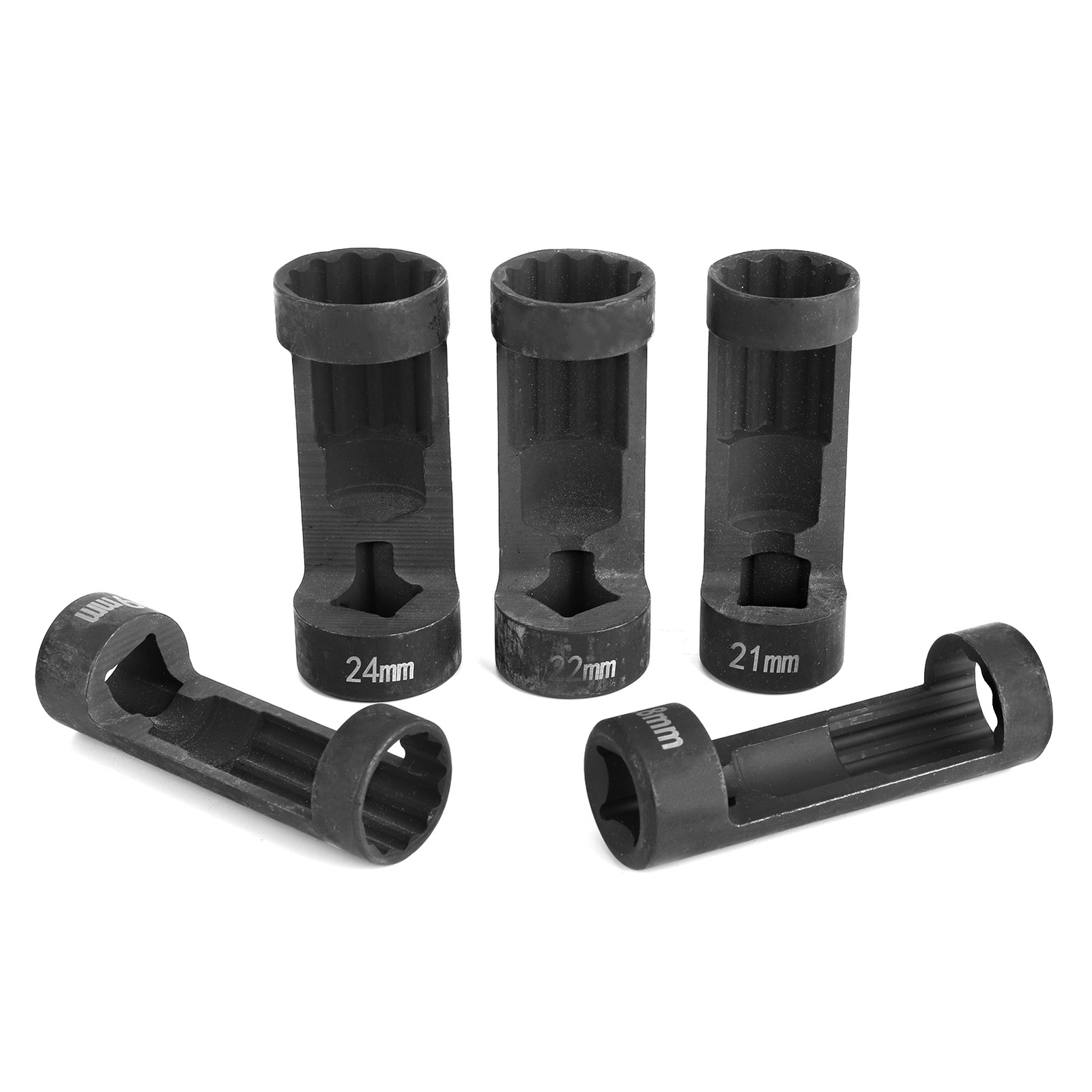 5pcs 12 Point 1/2 Drive Strut Nut Socket 18mm 19mm 21mm 22mm 24mm For ...