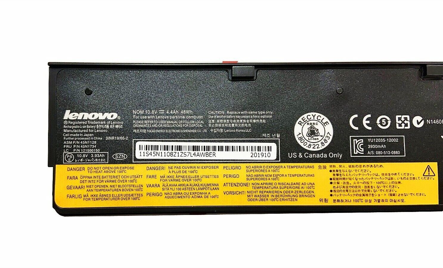 Genuine Battery 45N1126 For Lenovo Thinkpad X240 W550 A275 T560 L460 ...