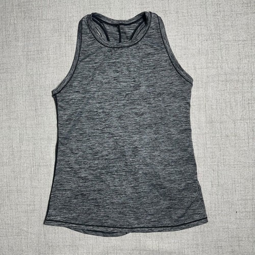 Lululemon Workout Tank Racerback Heathered Gray Athletic Sleeveless Sz ...