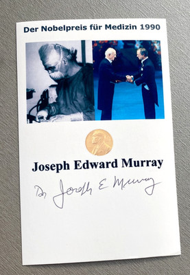 JOSEPH E. MURRAY (†2012) Nobel Prize medicine 1990 signed autograph 4x6 ...