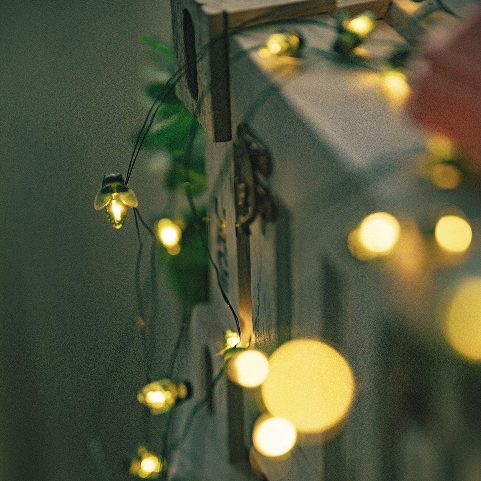 ANGMLN Solar Firefly Lights, 30 LED Fireflies Lightning Yellow Green | eBay