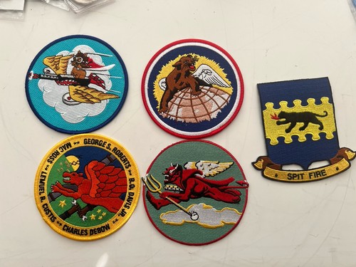 5 WWII USAAF embroidered PATCH GROUP 332 FG TUSKEGEE RED TAILS FLIGHT ...
