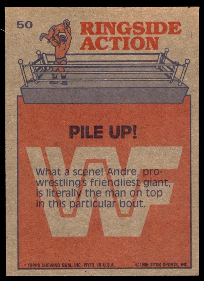 1985 Topps WWF Pile Up! Wrestling Card Ringside Action #50 | eBay
