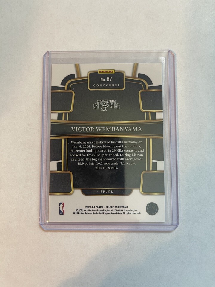 2023-24 Panini Select NBA Victor Wembanyama Blue Concourse Base RC ...