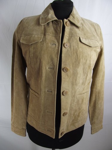 NWT Relativity Womens MEDIUM Leather Camel Tan Washable Suede L/S ...