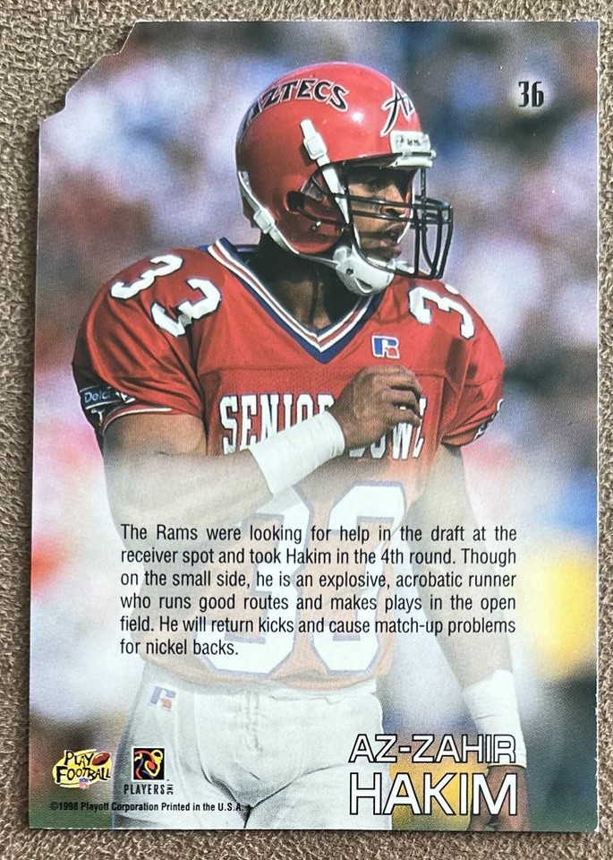 1998 Playoff Absolute Blue Die-Cut Az-Zahir Hakim St. Louis Rams #36 | eBay