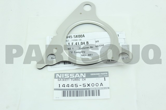 144455X00A Genuine Nissan TURBOCHARGER OUTLET GASKET 14445-5X00A for ...
